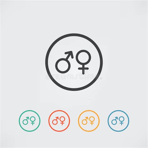 Sex Symbol Masculino Y Femenino Icono Del Vector Ilustración Del