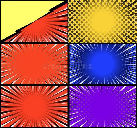 Fondo De Marcos Coloridos De Historietas Con Efectos Radiales Y