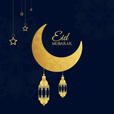 Um Fundo Azul Com Uma Lua Dourada E Negra E Uma Estrela Dourada Com As