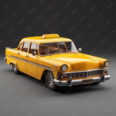 Premium Photo Yellow Vintage Taxi Car Retro Taxi Illustration