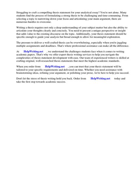 Thesis Statements For Analytical Essays Pdf Essays Thesis