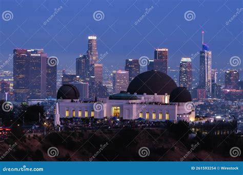 Aerial View Of The Griffith Observatory During Sunset Editorial Stock Image Image Of