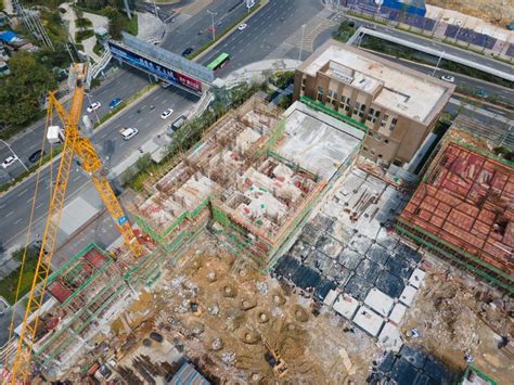 Aerial Photo On Site Construction Situatio Editorial Photo Image Of