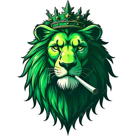 Design A Logo Featuring Lion With Dreadlocks And Crown Smoking Joint