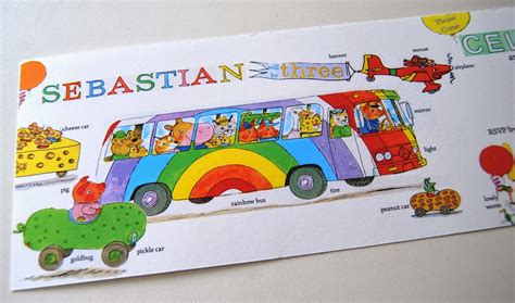 Ecoleeko Richard Scarry Diy Birthday Party Invites