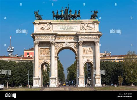 Arco Della Pace Arch Of Peace Milan Lombardy Italy Europe Stock