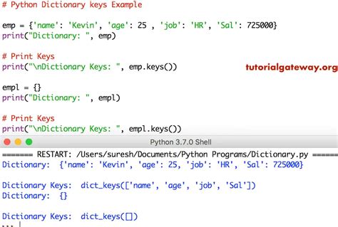 Python Dictionary Keys Function