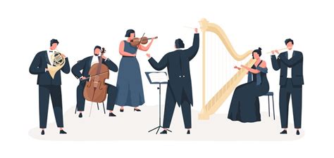 Symphonic Orchestra Flat Royalty Free Vector Image