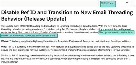 Interesting Salesforce Will No Longer Enforce The Disabling Of Ref Id In Winter25 Release Now