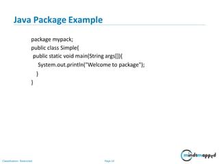 Oops With Java Packaging And Access Modifiers Ppt