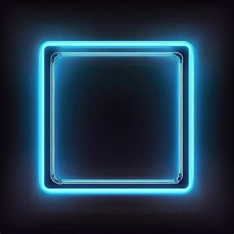 Premium Photo Innovation Of Square Border Frame With Blue Neon Light