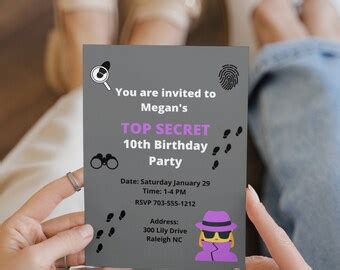 Detective Party Invitation For Girls Girl Spy Party Invitation Secret