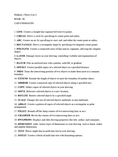 Cad Commands Dadpaas Pdf Teaching Methods And Materials Computers