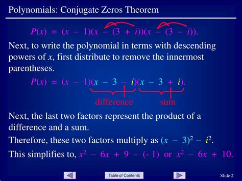 ppt polynomials conjugate zeros theorem powerpoint presentation