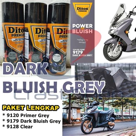 Jual Paket Lengkap Cat Pilox Diton Premium 9179 Dark Bluish Grey 400cc