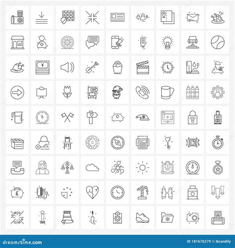 Universal Symbols Of Modern Line Icons Of Id Card Shrink Antivirus Retract Software Stock