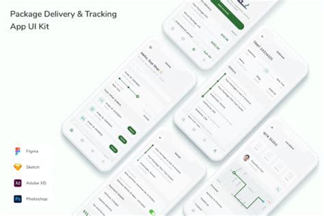Package Delivery And Tracking App Ui Kit Graphic By Betush · Creative Fabrica