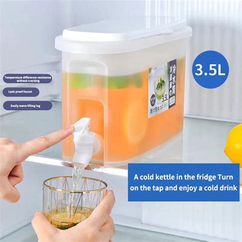 냉수 주전자 얼음 음료 디스펜서 냉장고 및 마개 35l 대용량 냉수 투수 Aliexpress