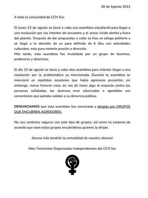 Qué Está Pasando En El Cch Sur De La Unam Y Por Qué Alumnos Marcharon A Rectoría Infobae