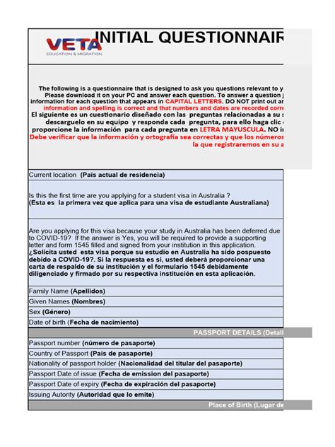Formulario Ciq Australia Pdf Seguridad Nacional Gobierno Y Personalidad