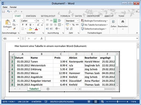 So Fügen Sie Eine Excel Tabelle In Ein Word Dokument Ein Jörg Schieb