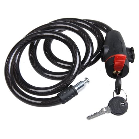 Anti Theft Bike Bicycle Lock Cable Coil With 2 Pcs Key For Motorcycle