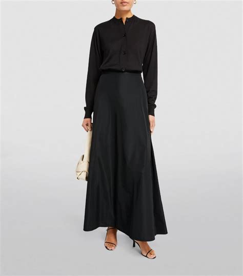 Womens Jil Sander Black Canvas Maxi Skirt Harrods Uk