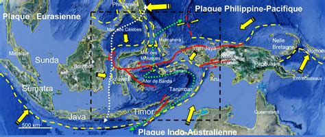 Principales Unités Tectoniques De Lindonésie à La Papouasie Carte