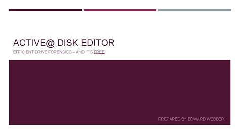 ACTIVE DISK EDITOR EFFICIENT DRIVE FORENSICS AND ITS