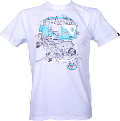 Chunk Mens White Exploding Vw Camper T Shirt From Review Compare