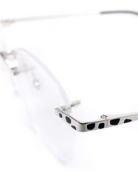 Cartier Eyewear Round Rimless Glasses Silver Farfetch