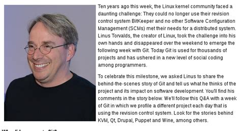 10 Years Of Git An Interview With Git Creator Linus Torvalds Eulaliobe