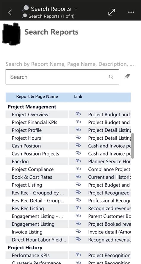 script to pull power bi information and create a custom search for