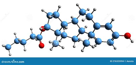3d Image Of Estradiol Valerate Skeletal Formula Stock Illustration Illustration Of