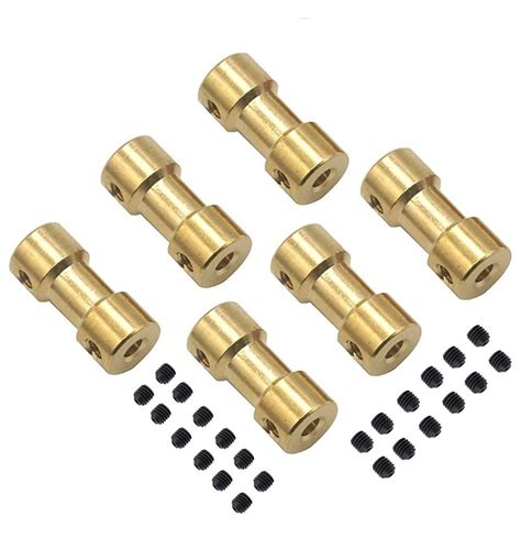 6팩 Vgoohobby 황동 모터 샤프트 커플링 커플러 커넥터 슬리브 조인트 어댑터 Rc Diy 비행기 보트 티몬