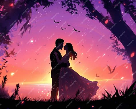Premium Ai Image There Are Two People Standing In The Grass Under A