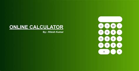 Github Ritesh S Rajputsimple Calculator Using Html Css