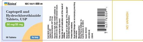 Captopril And Hydrochlorothiazide Tablet Package Insert Prescribing Info