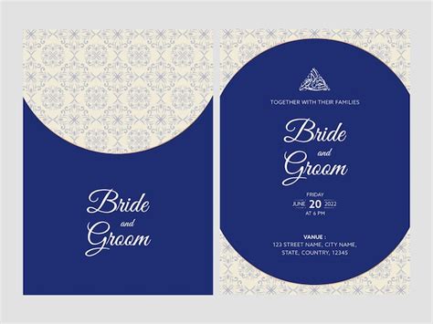 Premium Vector Beautiful Islamic Wedding Invitation Cards With Arabic