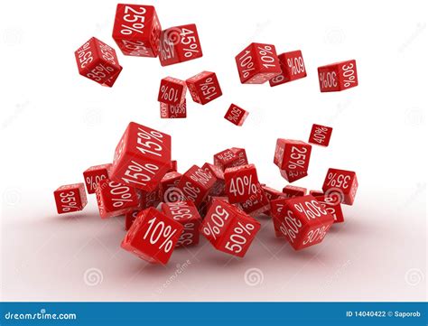 Fallingt Red Cubes Stock Illustration Illustration Of Discounts