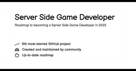 Server Side Game Developer Roadmap