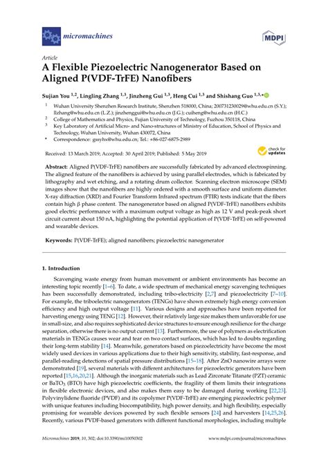Pdf A Flexible Piezoelectric Nanogenerator Based On Aligned Pvdf