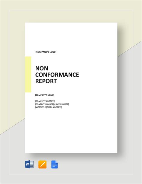 Non Conformance Report Template Google Docs Word Apple Pages Template Net