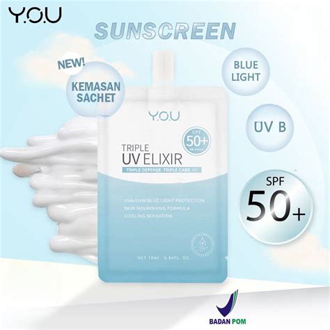 You Triple Uv Elixir Spf 50 Pa Sachet 10ml Sunscreen Lazada
