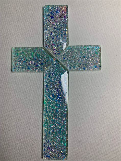 Dichroic Glass Cross Bevel Cluster For Stained Glass Work Etsy
