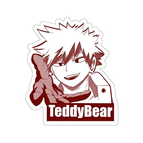 Teddy Bear Bakugo My Hero Academia Kiss Cut Vinyl Sticker Etsy