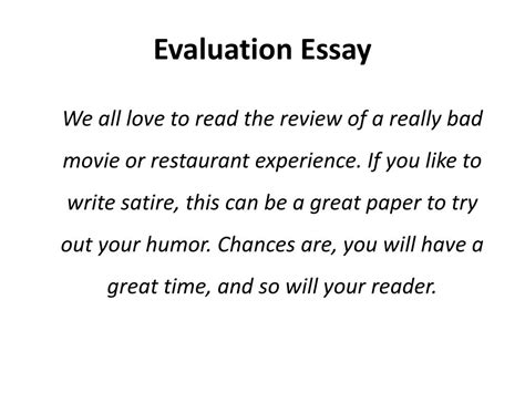 Ppt Evaluation Essay Powerpoint Presentation Free Download Id2158184