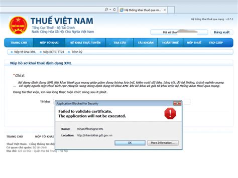 Lỗi Failed To Validate Certificate The Application Will Not Be