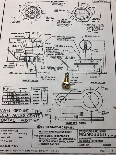 Ms90335 4 Gold Plated Electrical Connector Ebay