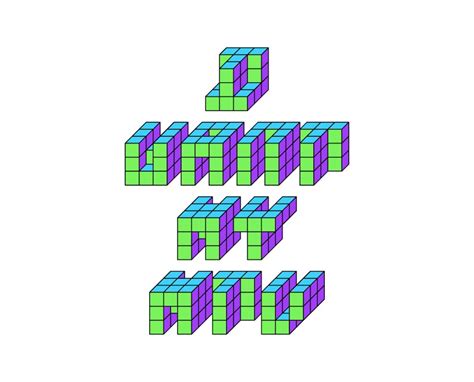 Rubiks Cube Font 3d Font 80s Font Retro Typography Etsy